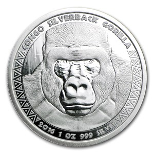 Buy 2016 Republic of Congo Silver 1 oz Silverback Gorilla (Abrasion ...