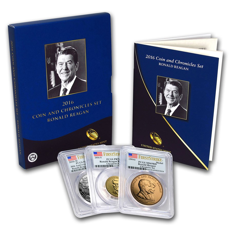 Buy 2016 Ronald Reagan Coin & Chronicles Set PR-70, PR-70, PR-69 PCGS ...