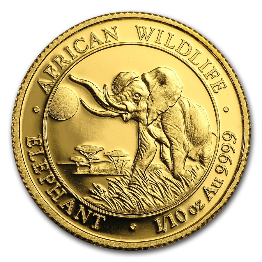 Buy 2016 Somalia 1/10 oz Gold African Elephant Proof | APMEX