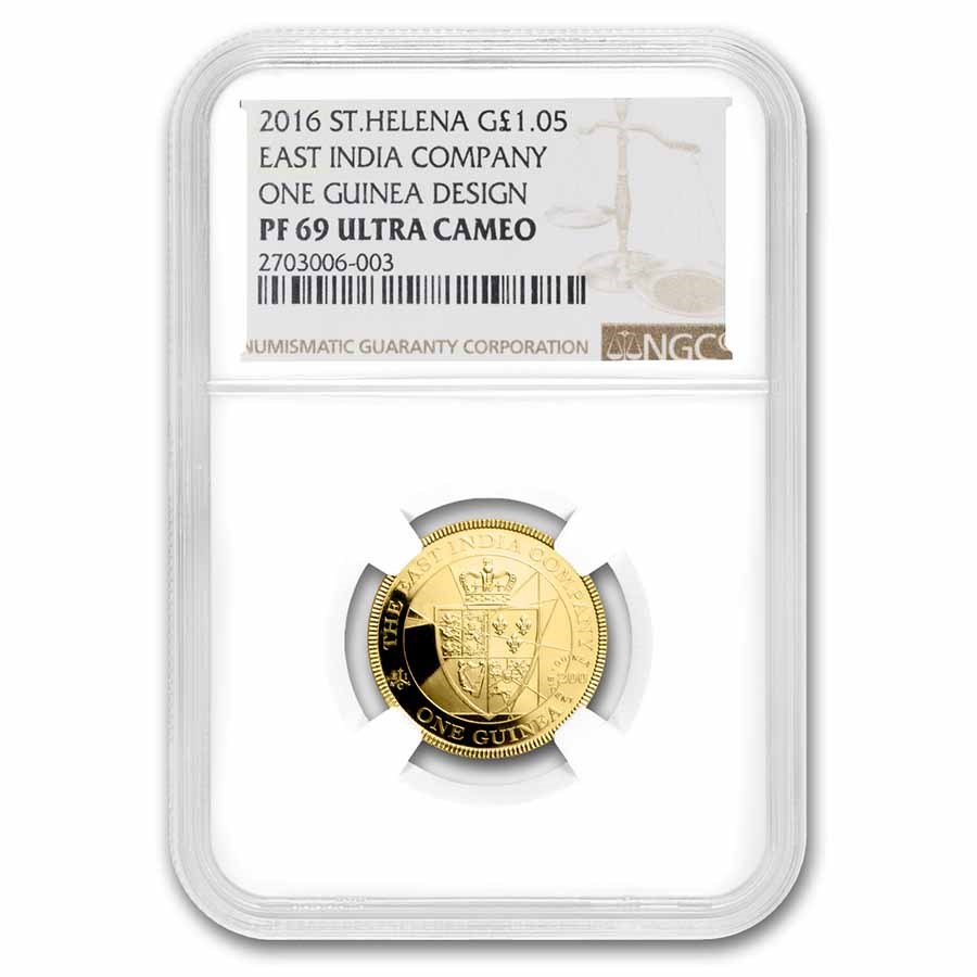 Buy 2016 St. Helena 1/4 oz Gold £1.05 Rose Crown Guinea PF-69 NGC | APMEX