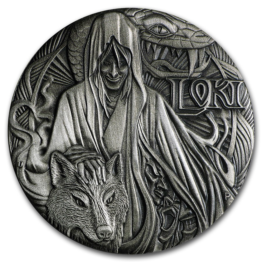 Buy 2016 Tuvalu 2 oz Silver Norse Gods Loki BU (HR, Antiqued) | APMEX