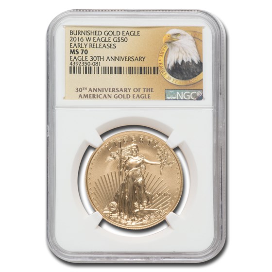 Buy 2016 W 1 oz Burnished Gold Eagle MS-70 NGC | APMEX