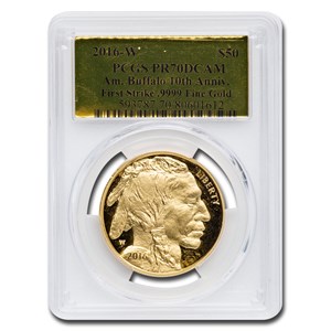 Buy 2016-W 1 oz Proof Gold Buffalo PR-70 PCGS (FS, Gold Foil) | APMEX