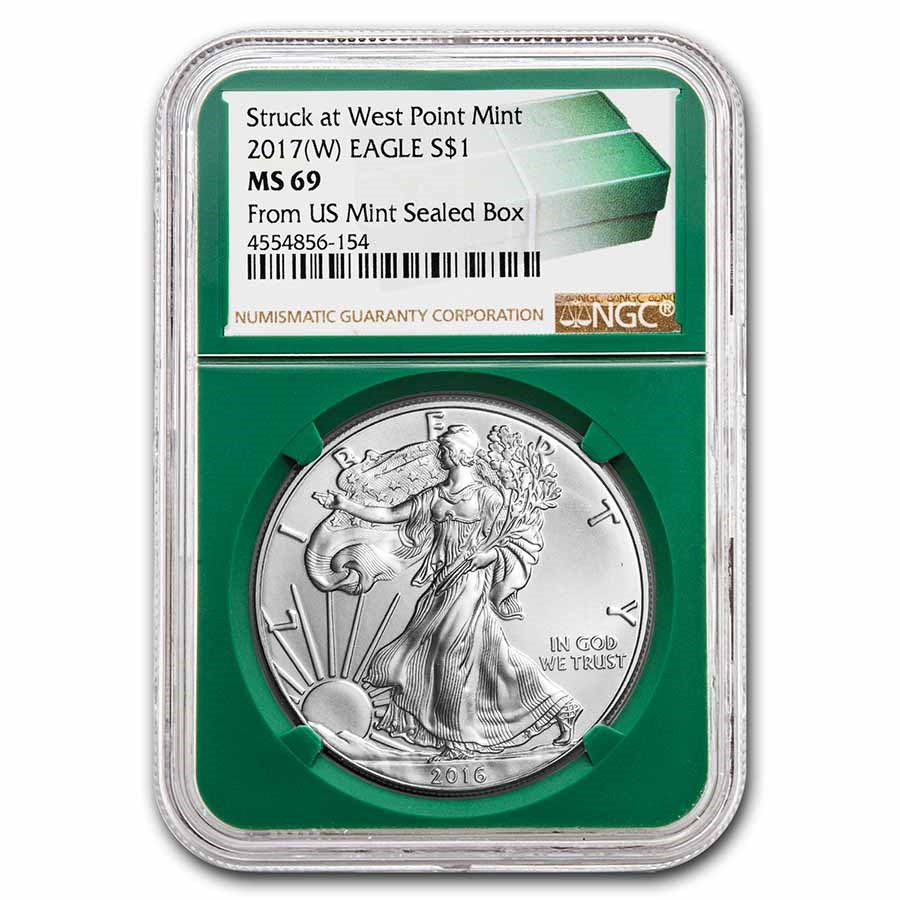 Buy 2016 (W) American Silver Eagle MS-69 NGC (Green Holder) | APMEX