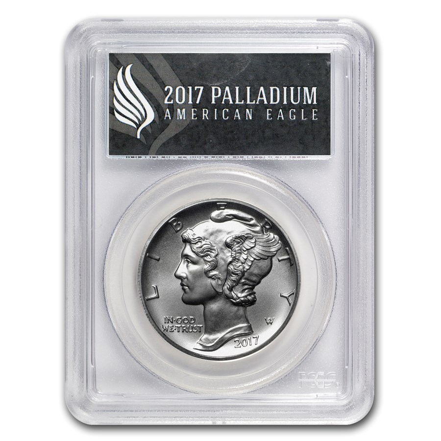 Buy 2017 1 oz American Palladium Eagle MS-70 PCGS (FDI, Black Label ...