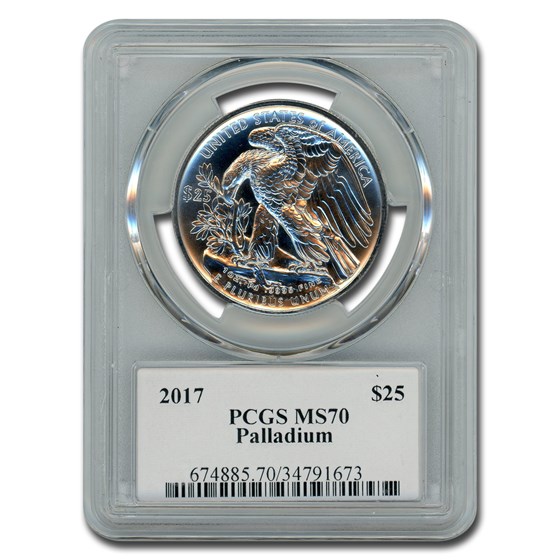 2017 1 oz American Palladium Eagle MS-70 PCGS (Hall)