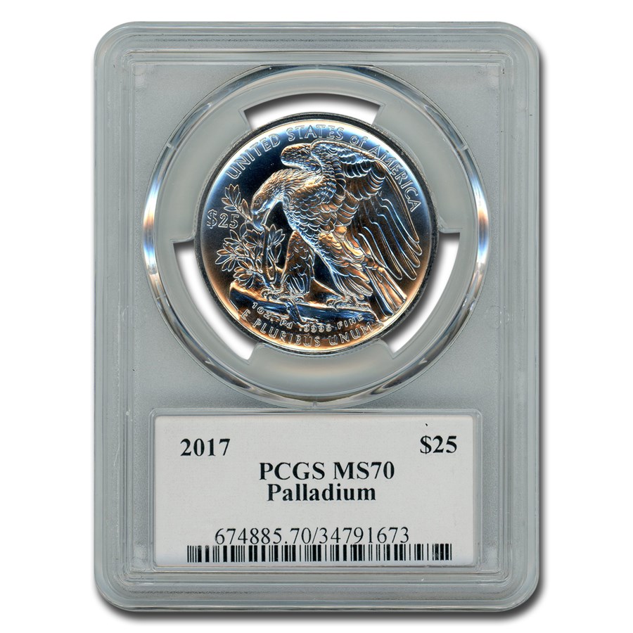2017 1 oz American Palladium Eagle MS-70 PCGS (Hall)