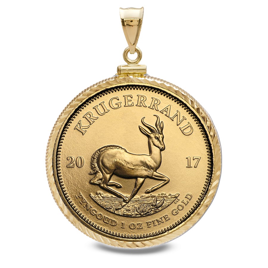 Buy 2017 1 oz Gold Krugerrand Pendant (Diamond-ScrewTop Bezel) | APMEX