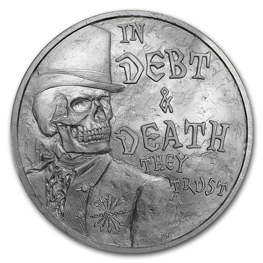 Buy 2017 1 oz Silver Shield Round - MiniMintage (Debt & Death) | APMEX