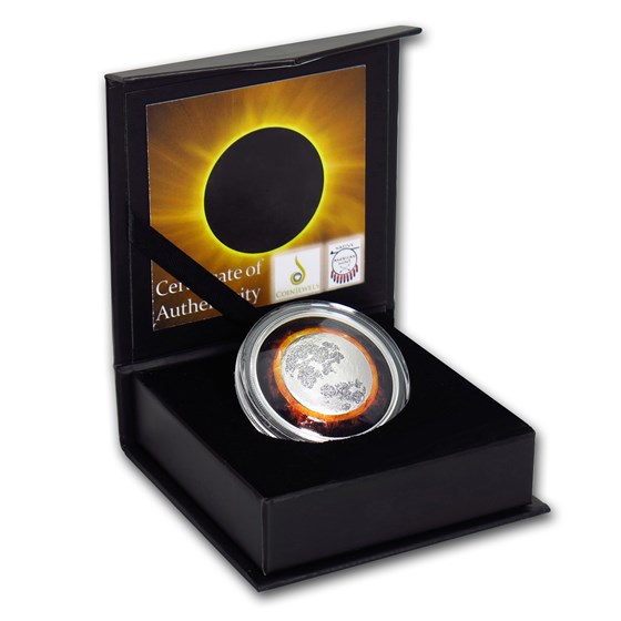 Buy 2017 1 oz Silver Solar Eclipse Curved Proof Coin | APMEX