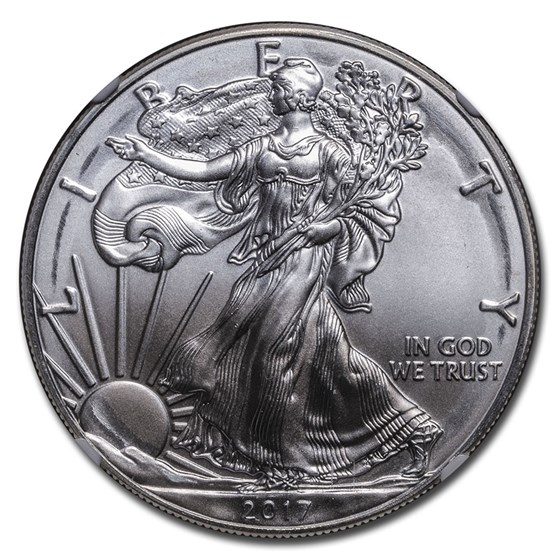 Buy 2017 American Silver Eagle MS-69 NGC (Error, Obv&Rev Struck Thru) | APMEX