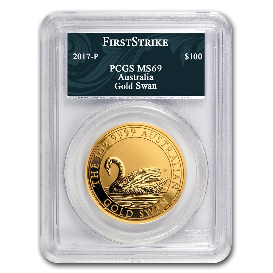 Buy 2017 Australia 1 oz Gold Swan MS-69 PCGS (FS, Swan Label) | APMEX