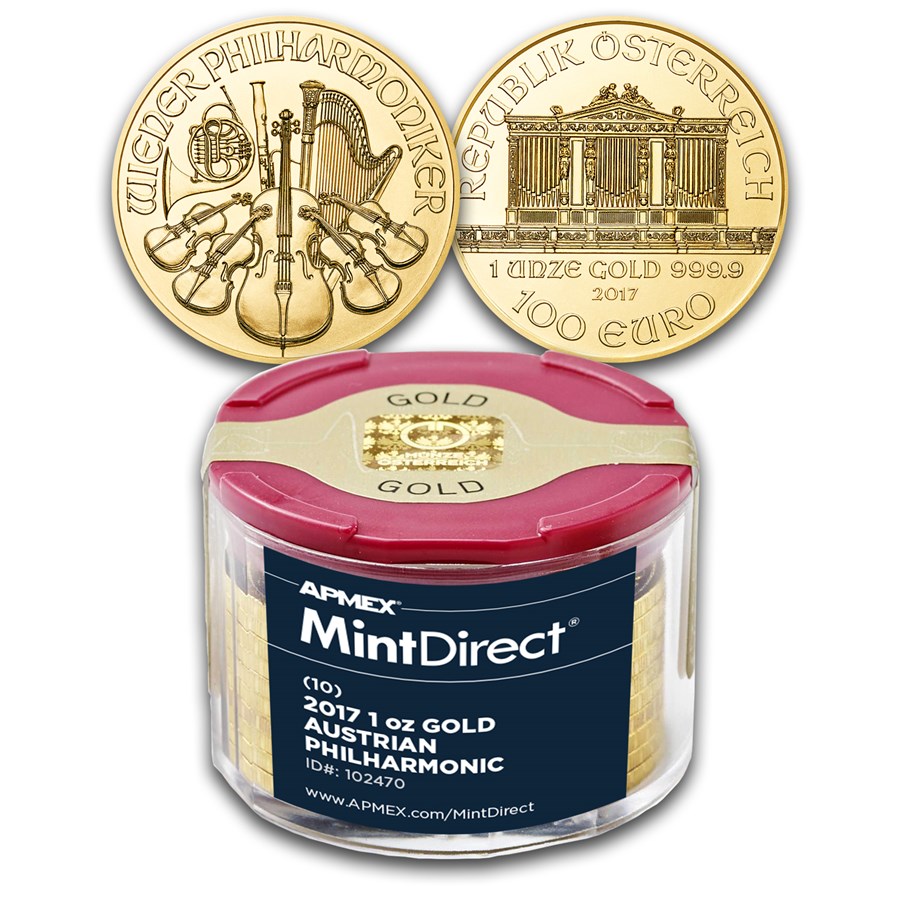 Buy 2017 Austria 1 oz Gold Philharmonic (10-Coin MintDirect® Tube) | APMEX