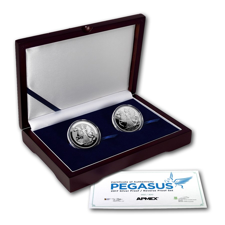 Buy 2017 BVI 2-Coin Silver Pegasus Proof/Reverse Proof Set #2 | APMEX