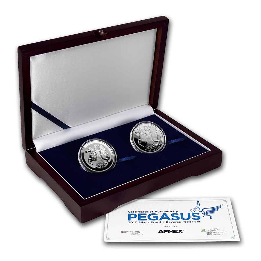 Buy 2017 BVI 2-Coin Silver Pegasus Proof/Reverse Proof Set | APMEX