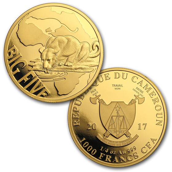 Buy 2017 Cameroon 4-Coin Gold Leopard Proof Set (The Big Five) | APMEX