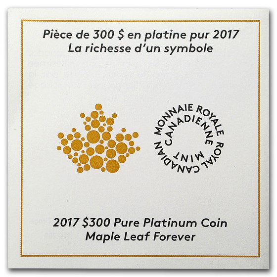Buy 2017 Canada 1 oz Platinum $300 Maple Leaf Forever | APMEX Buy 2017 Canada 1 oz Platinum $300 Maple Leaf Forever | APMEX