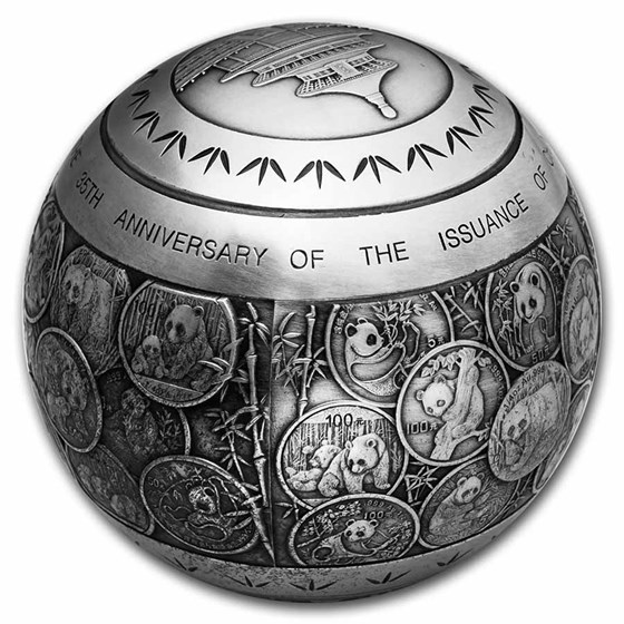 Buy 2017 China 888 gram Silver Panda 35th Anniversary Sphere | APMEX