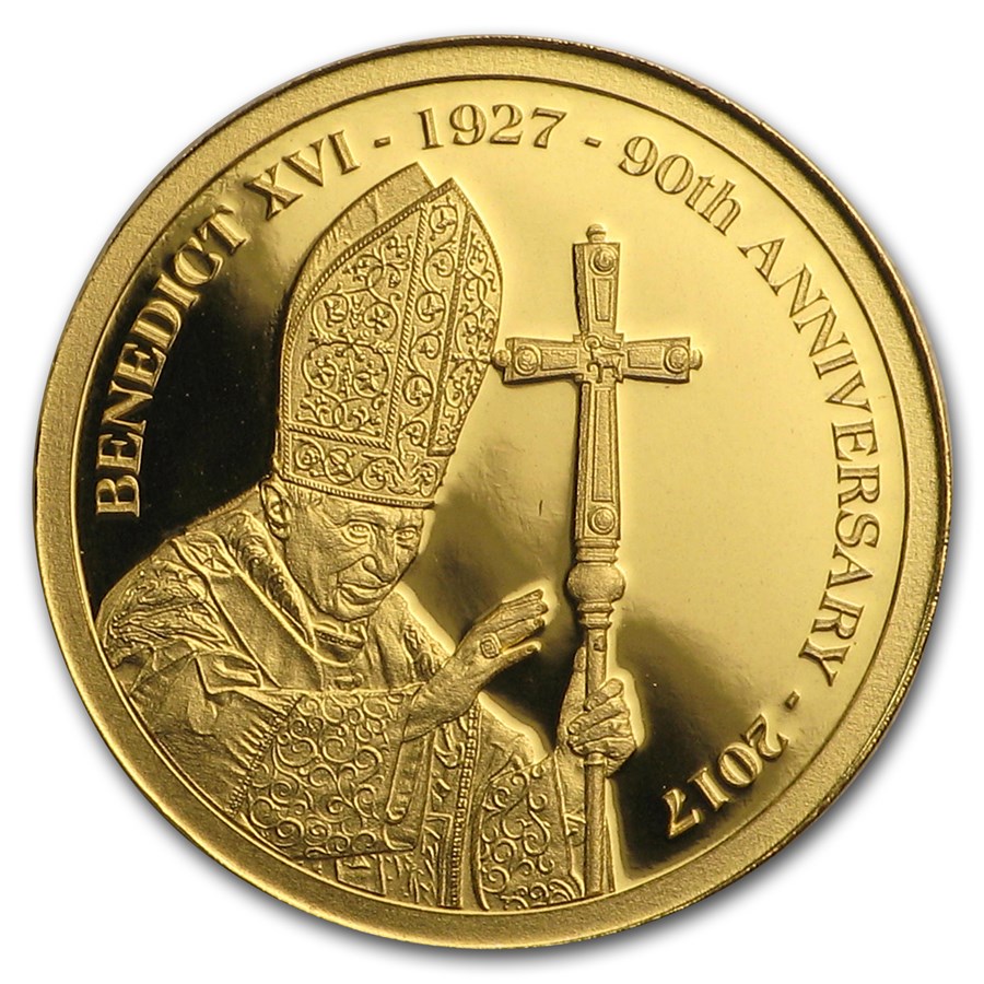 Buy 2017 Cook Islands 1/100 oz Gold 90th Anniv of Pope Benedict XVI | APMEX