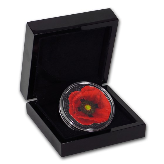 Buy 2017 Cook Islands 1 oz Silver Remembrance Poppy Shape Coin (Dmgd ...