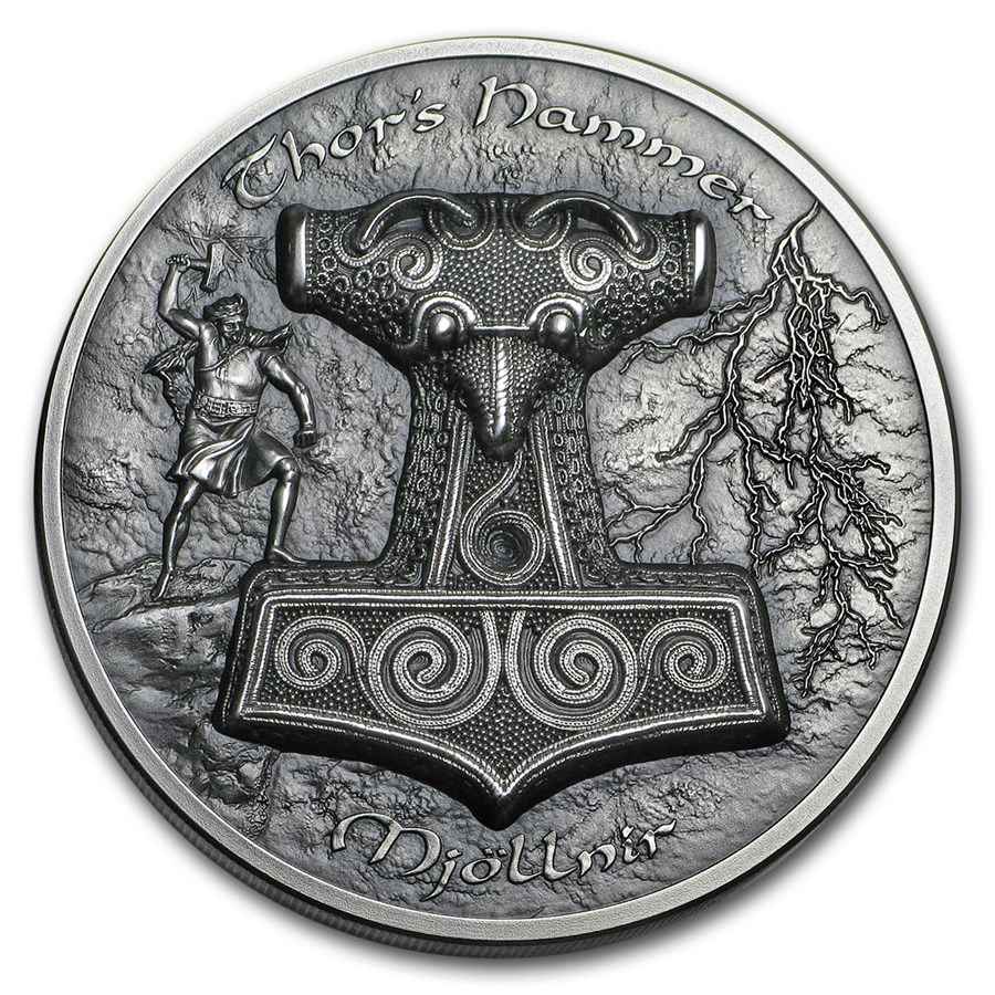 Buy 2017 Cook Islands 2 oz Silver UH Relief Thor's Hammer Mjöllnir | APMEX