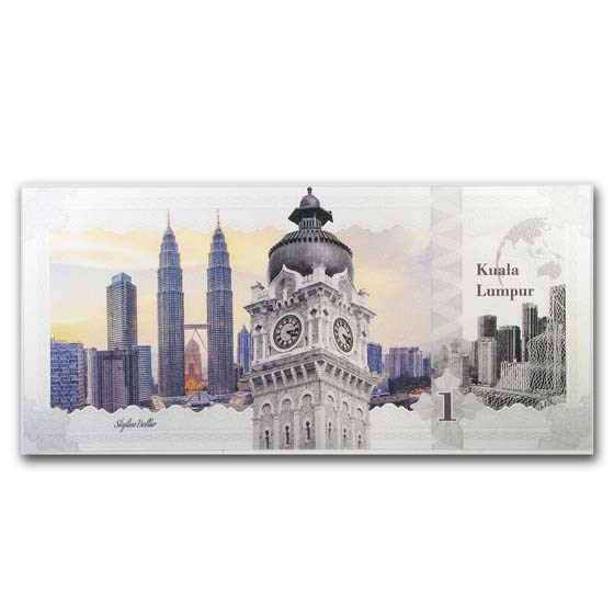 Buy 2017 Cook Islands Skyline Dollars Foil Silver Note (Kuala Lumpur ...