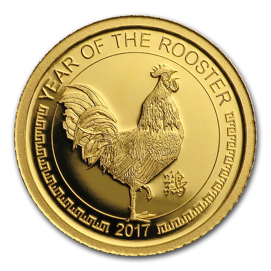 Buy 2017 Mongolia 1/2 gram Prf Gold 1,000 Togrog Year of the Rooster ...