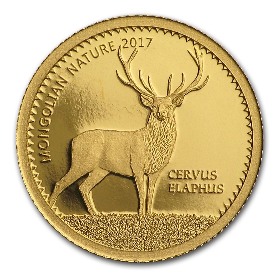 Buy 2017 Mongolia 1/2 gram Proof Gold Wildlife Red Deer | APMEX