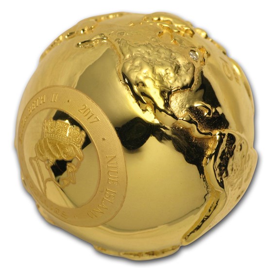 Buy 2017 Niue Silver $2 World's First 3D Globe Shape Coin | APMEX