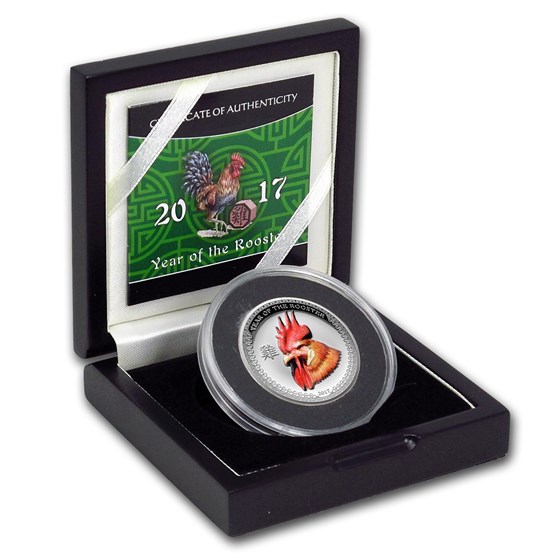 Buy 2017 Palau 1 oz Silver $5 Year of the Rooster UHR (Colorized) | APMEX