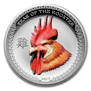 Buy 2017 Palau 1 oz Silver $5 Year of the Rooster UHR (Colorized) | APMEX