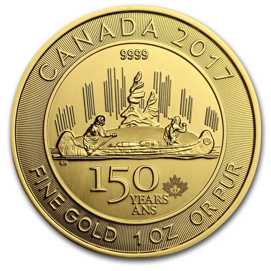 Buy 2017 RCM 1 oz Gold $150 Canada 150 Voyageur (No Assay) | APMEX