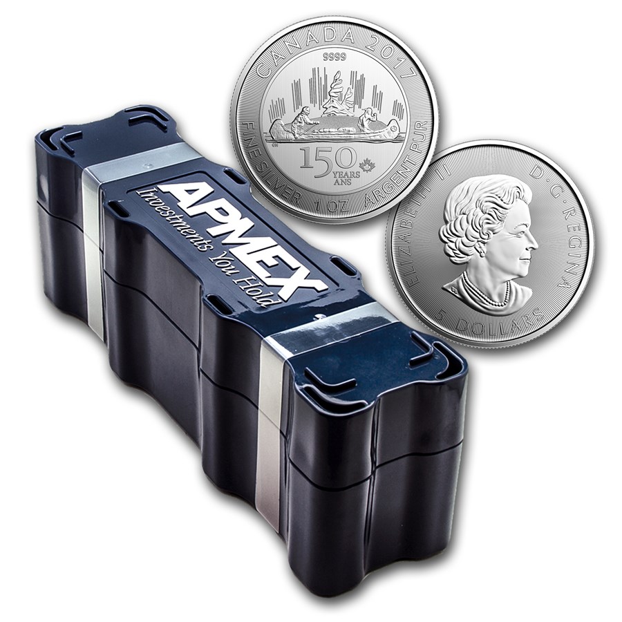 Buy 2017 RCM Silver 1 oz 150th Voyageur APMEX 100-Coin Mini Mnstr Box ...