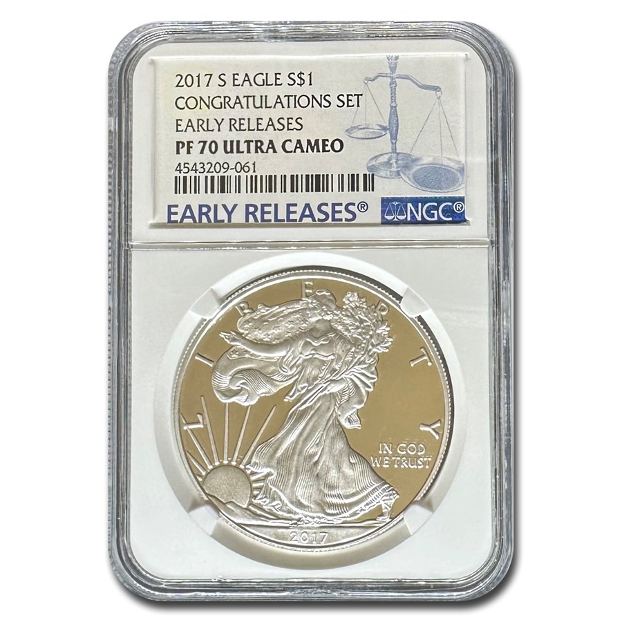 Buy 2017-S Proof Silver Eagle PF-70 NGC (ER, Congratulations Set) | APMEX