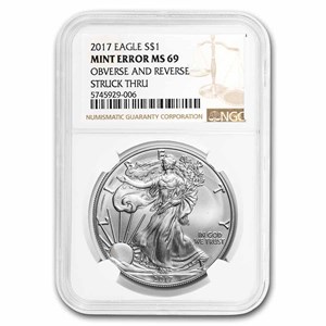 Buy 2017 Silver Eagle MS-69 NGC (Error, Obv/Rev Struck Thru) | APMEX