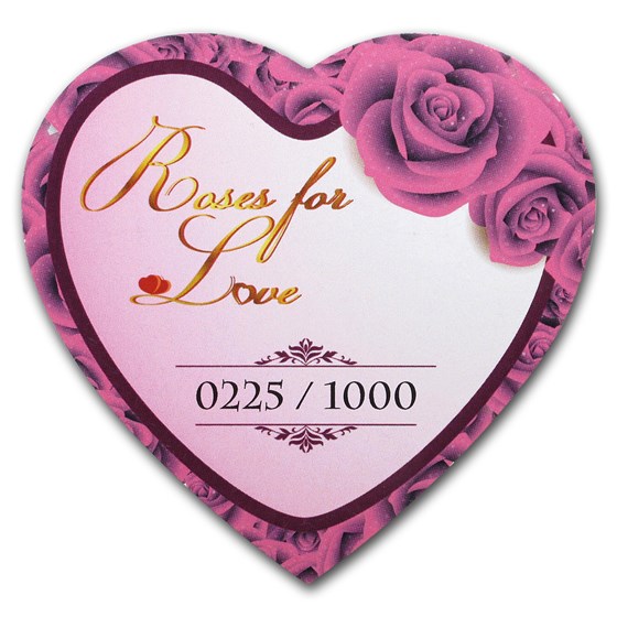 Buy 2017 Tokelau Proof Silver Roses For Love Heart-Shaped Coin | APMEX