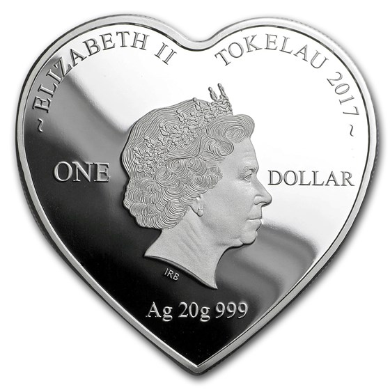 Buy 2017 Tokelau Proof Silver Roses For Love Heart-Shaped Coin | APMEX