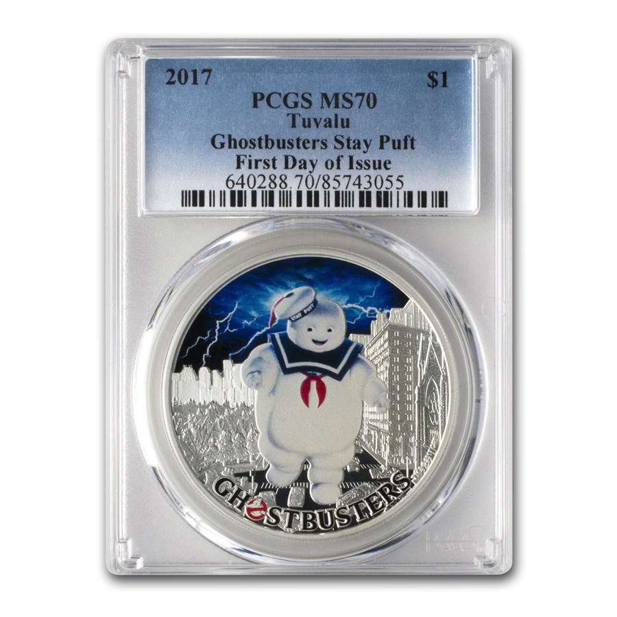 Buy 2017 Tuvalu 1 oz Silver Ghostbusters™ Stay Puft MS-70 PCGS | APMEX