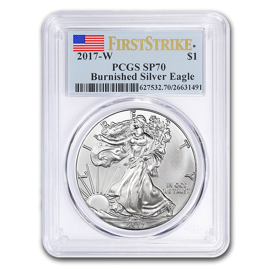 Buy 2017-W Burnished American Silver Eagle SP-70 PCGS (FirstStrike®) | APMEX