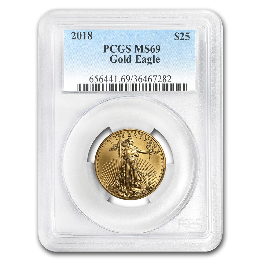 Buy 2018 1/2 oz American Gold Eagle MS-69 PCGS | APMEX