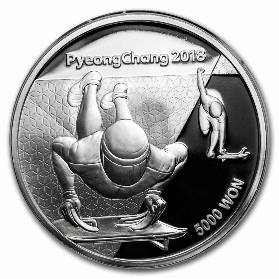 Buy 2018 1/2 oz Silver PyeongChang Winter Olympic Skeleton Proof | APMEX