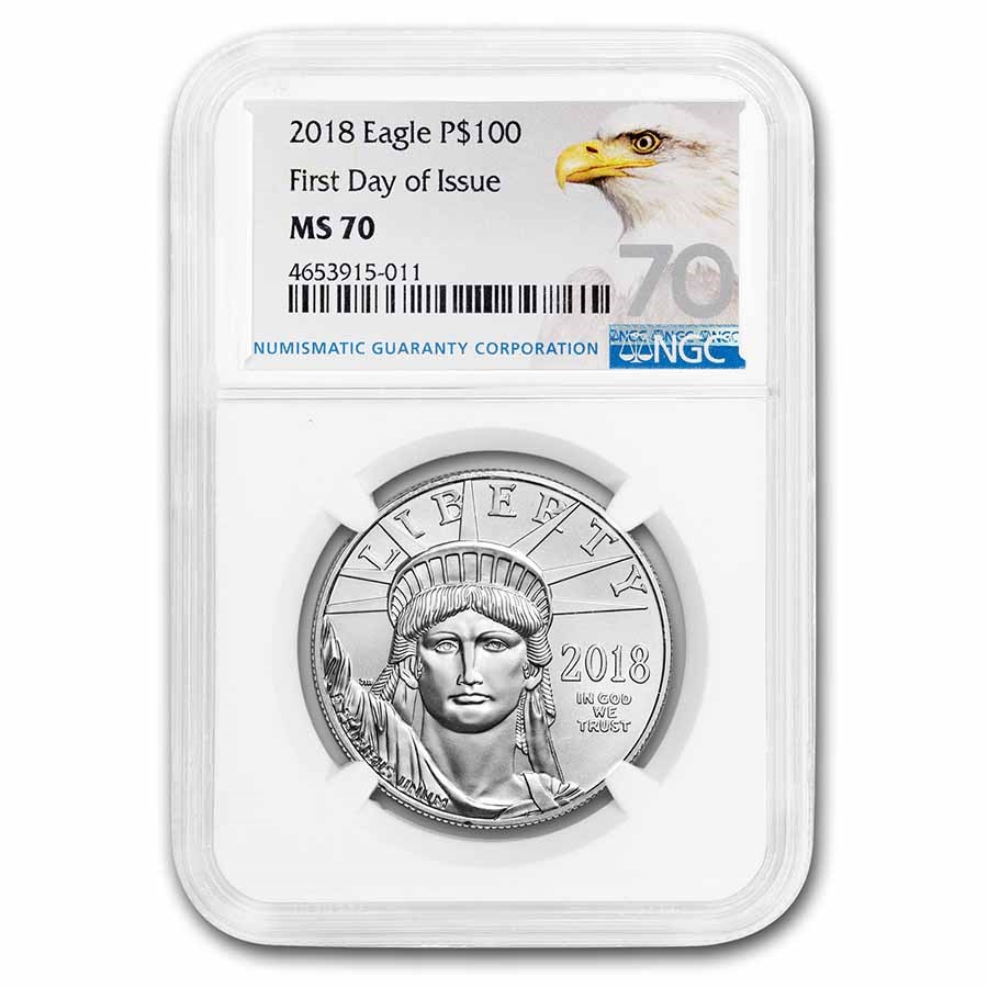 Buy 2018 1 oz American Platinum Eagle MS-70 NGC (First Day of Issue) | APMEX