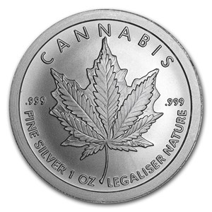 Buy 2018 1 oz Silver Shield Round - Cannabis | APMEX