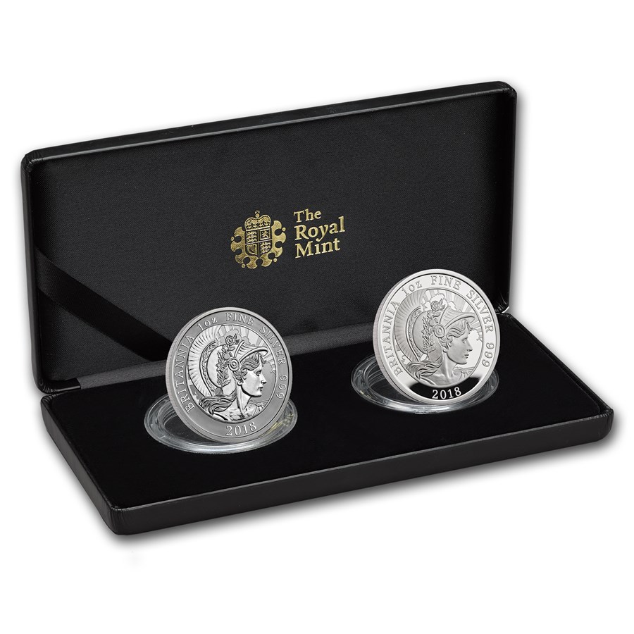 Buy 2018 2-Coin Silver 1 oz Britannia Proof/Reverse Proof Set | APMEX