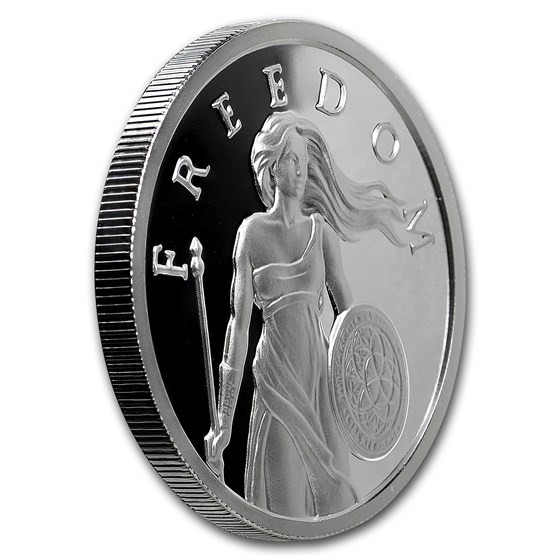 Buy 2018 2 oz Silver Shield PF Round - MiniMintage Standing Freedom | APMEX