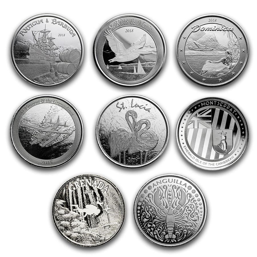 Buy 2018 8-Coin 1 oz Silver Eastern Caribbean 8 Set | APMEX