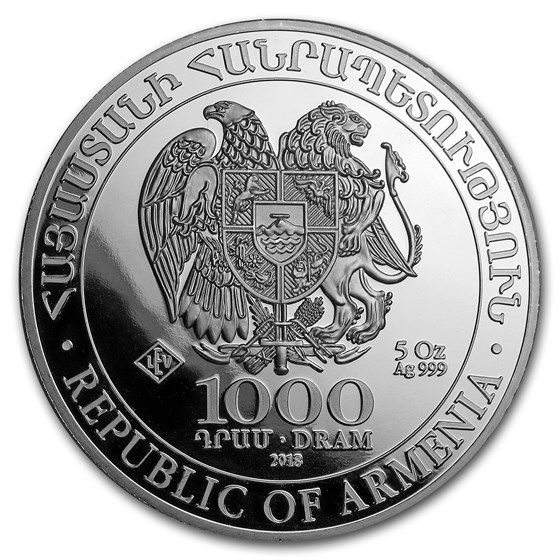 Buy 2018 Armenia 5 oz Silver 1000 Drams Noah’s Ark | APMEX