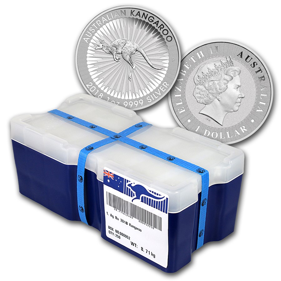 Buy 2018 AUS 250-Coin 1 oz Silver Kangaroo Mini Monster Box BU | APMEX