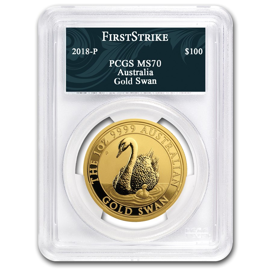 Buy 2018 Australia 1 oz Gold Swan MS-70 PCGS (FS, Swan Label) | APMEX