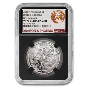 Buy 2018 AUS 1 oz Silver Proof Dragon & Phoenix PF-70 | APMEX